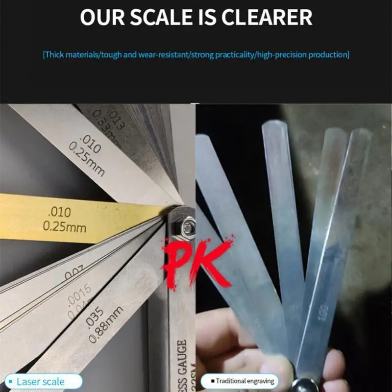 Metric Feeler Gauge 0.04-0.88mm Feeler Gauges 32 Metric Blades ...