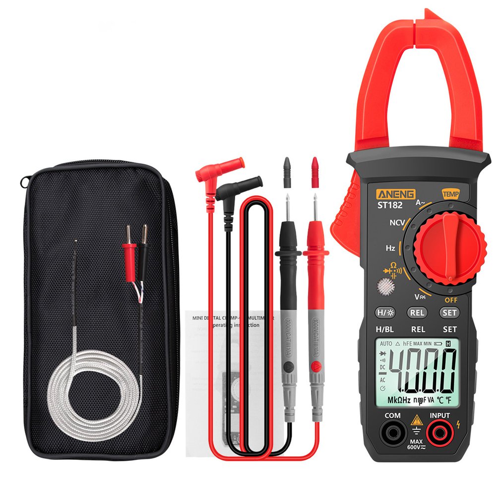 ST182 Digital Clamp Meter AC Current Multimeter DC/AC Voltage Ammeter ...