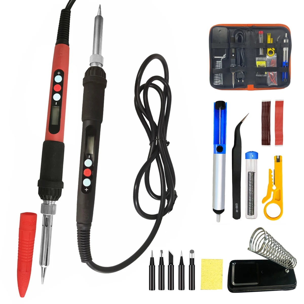 KSD SET 1 US Soldering iron kit adjustable temperature LCD solder ...