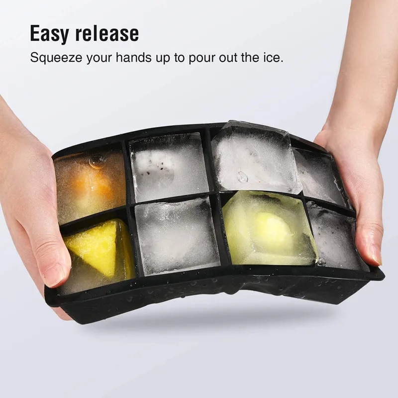 green 4 Grids no lid 4/6/8Cell Large Ice Cube Mold MultiColor Square ...