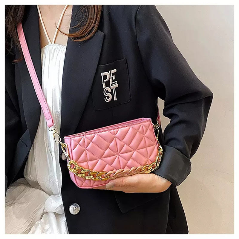 C3 Mu 2022 Leather Thick Chain Quilted Shoulder Purses And Handbag ...