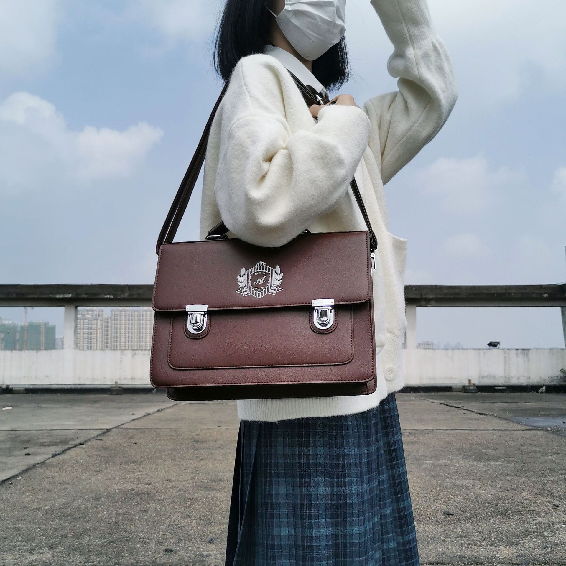3 Fashion Women'S Uniform Shoulder Bag Preppy Style Classic Handbag ...