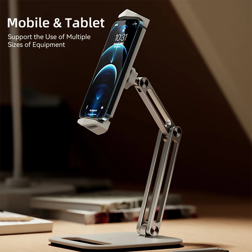 Silver P25 Tablet Stand Adjustable Folding Holder Aluminum Alloy Arm ...