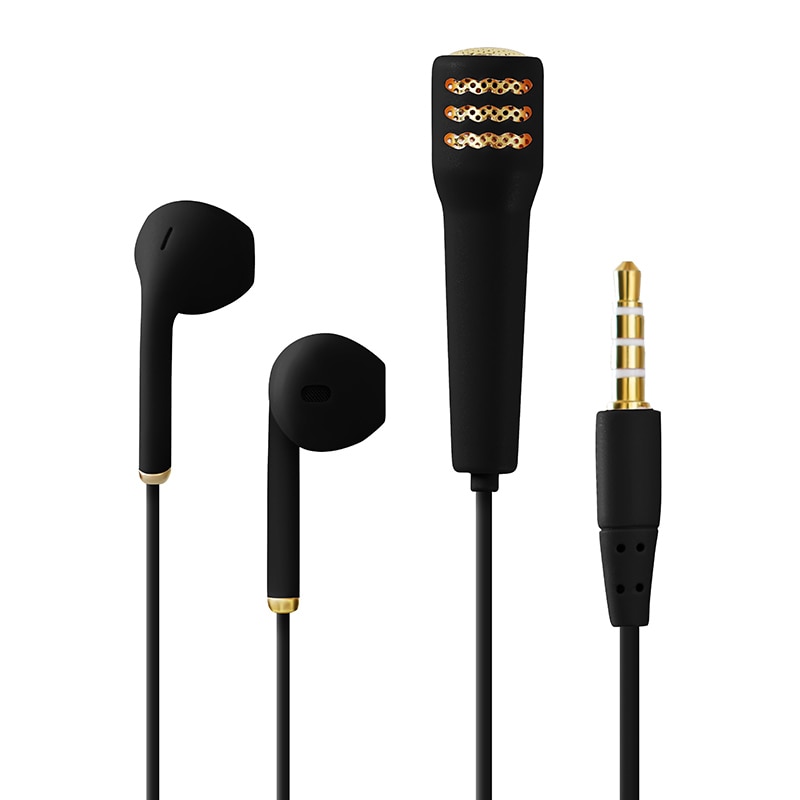 Pink Mini Portable 3.5mm Stereo Studio Mic with Earphone KTV Karaoke ...