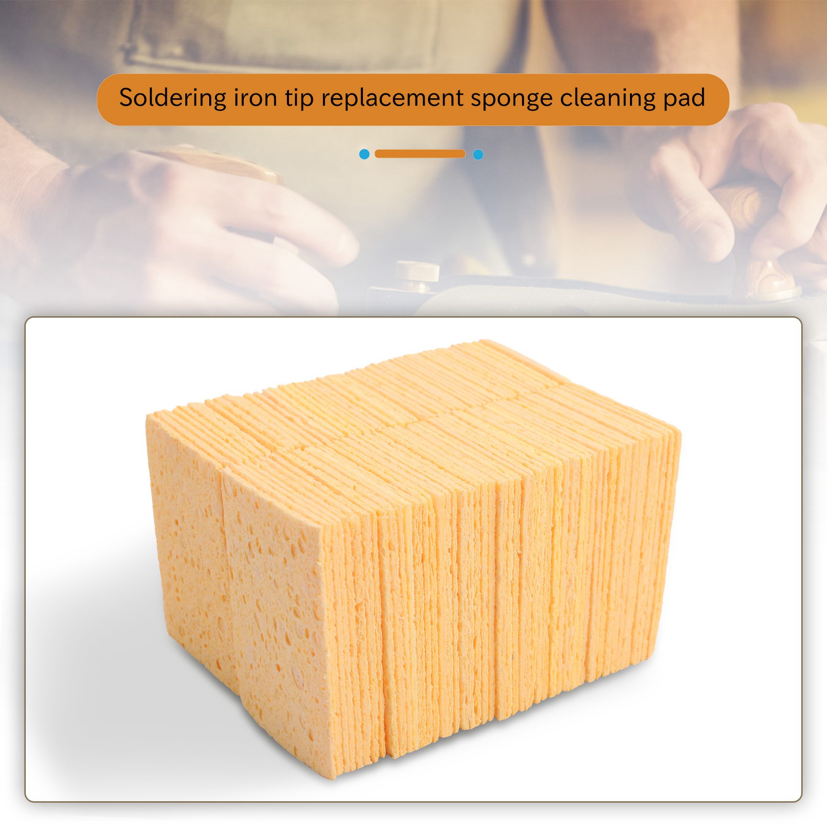 100Pcs Soldering Iron Solder Tip Welding Cleaning Sponge Soldering Iron ...