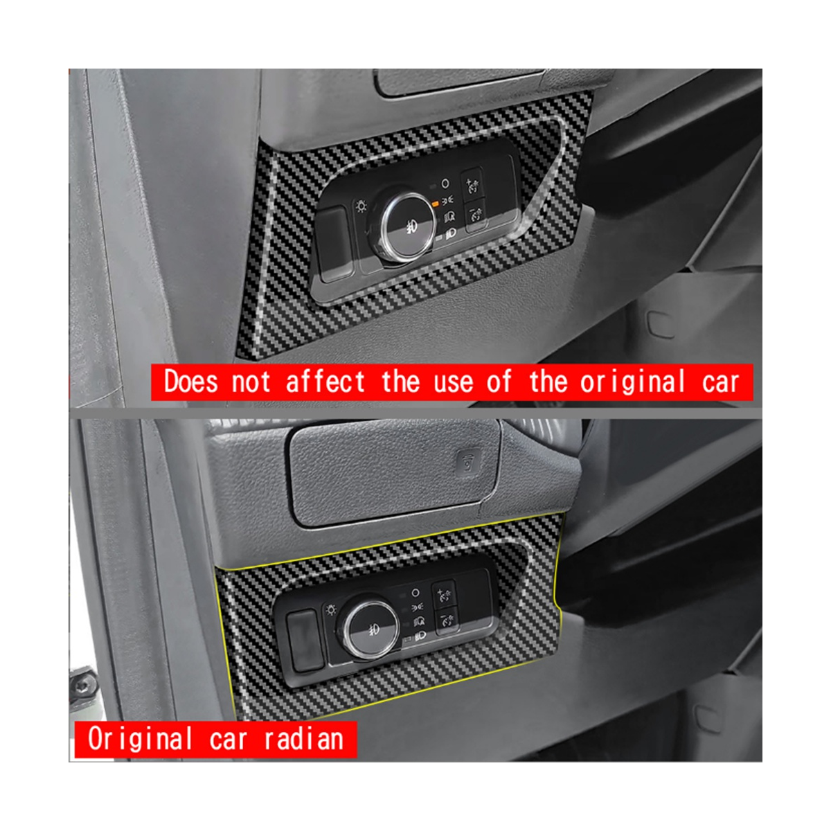 Car Carbon Fiber Pattern Headlight Switch Panel Cover Trim for Ford ...