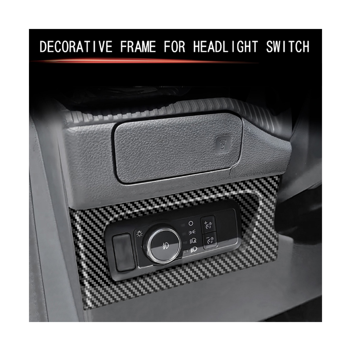 Car Carbon Fiber Pattern Headlight Switch Panel Cover Trim for Ford ...