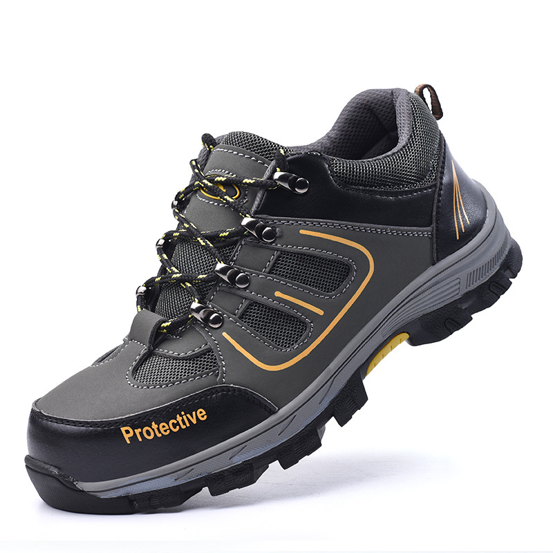 Men's mountaineering labor protection shoes anti-slip steel toe safety ...