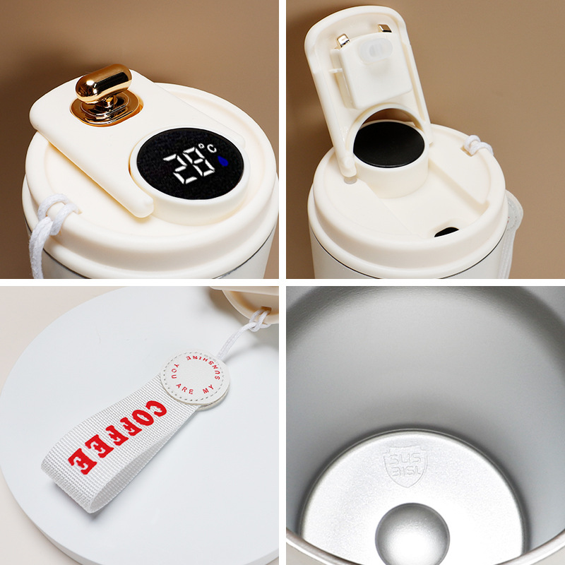 Intelligent temperature measuring coffee cup 316 stainless steel ...