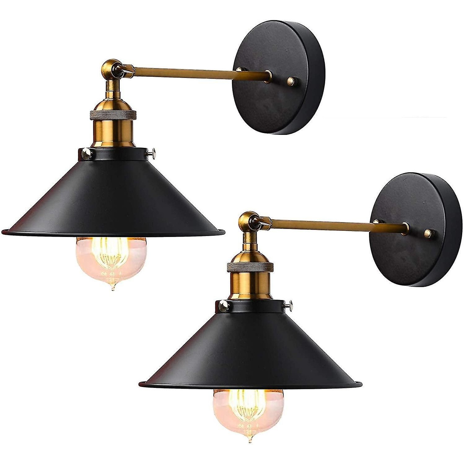 SLD Lamps Industrial Wall Lamp Light 2 Packs Adjustable Swing Long Arm ...