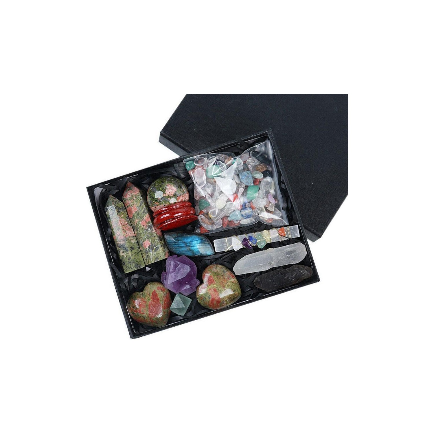 Humble Box Natural Crystal Set Rough Stones Stone Gravel Mineral ...