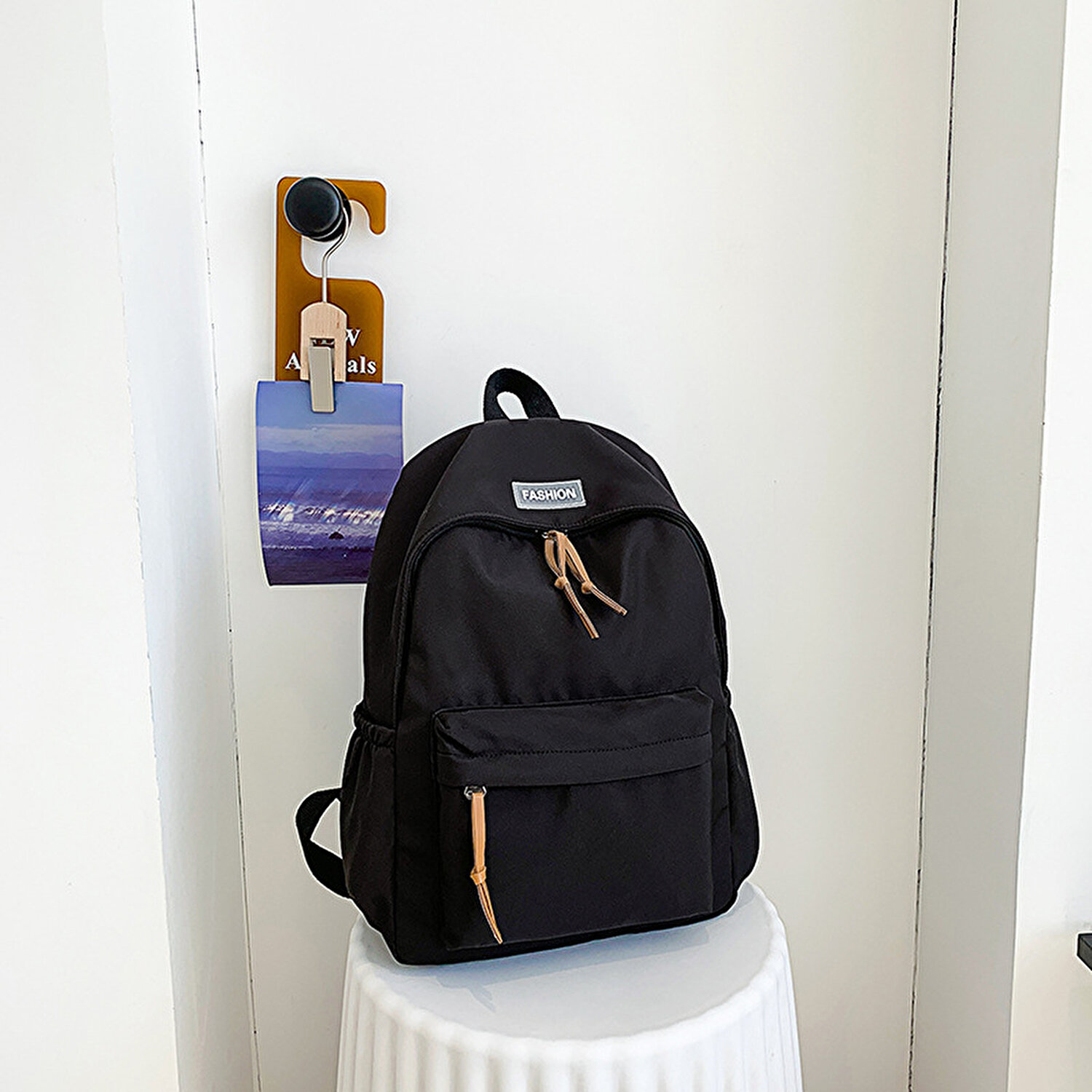 PVC Backpack Simple Middle School High School University Student Bag ...