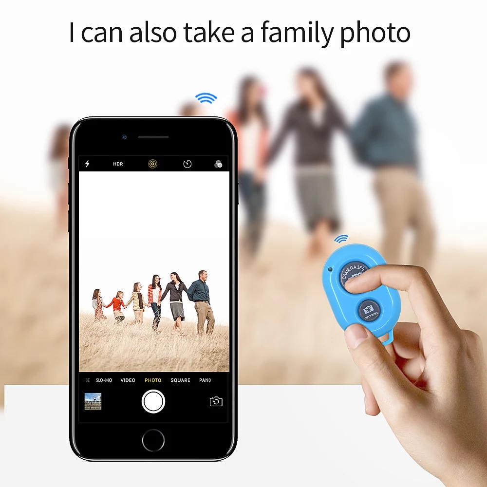 purple TISHRIC Wireless Bluetooth Self-Timer Support For Apple And Android Phone Remote Control ...