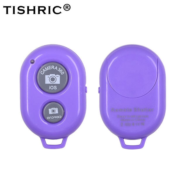 purple TISHRIC Wireless Bluetooth Self-Timer Support For Apple And Android Phone Remote Control ...