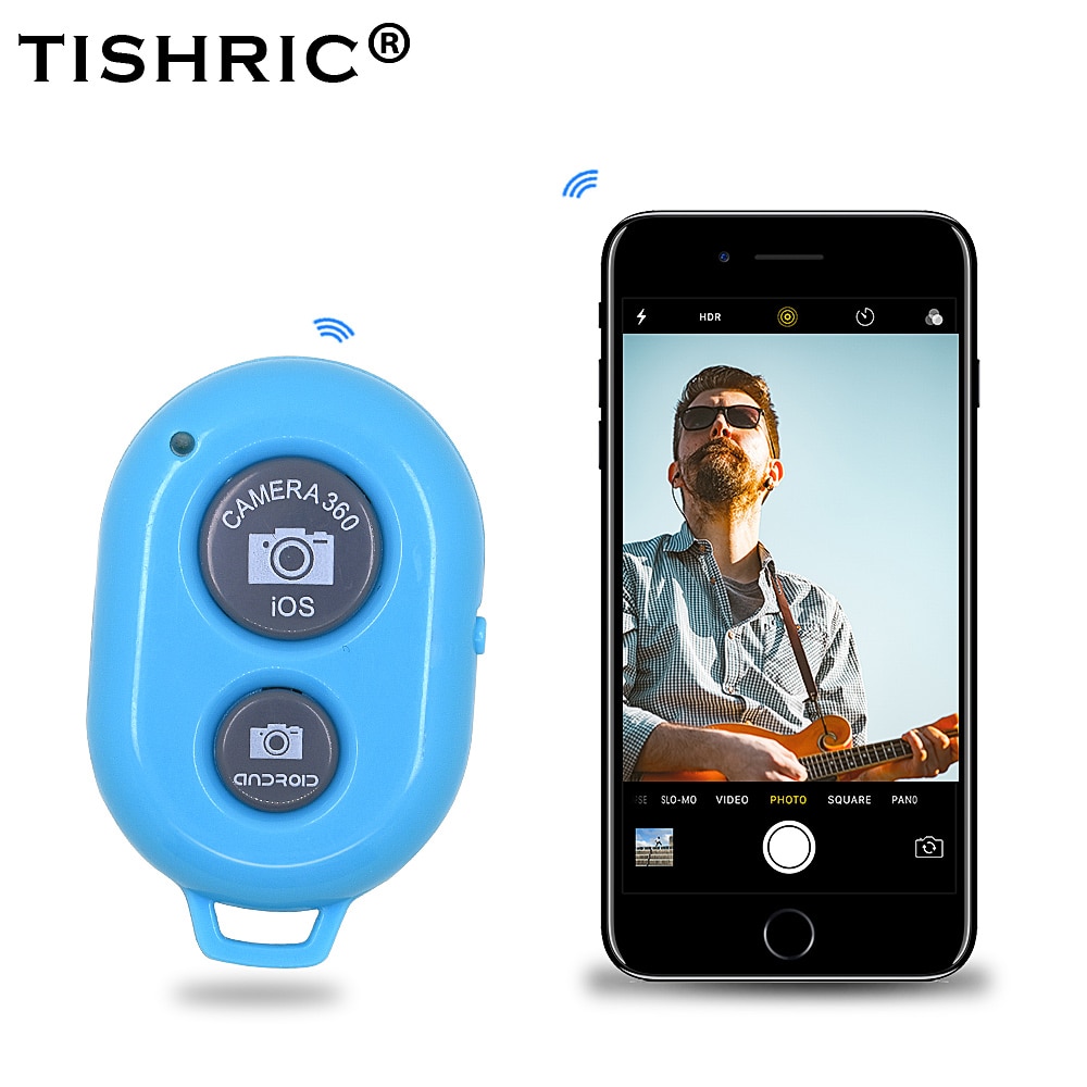 purple TISHRIC Wireless Bluetooth Self-Timer Support For Apple And Android Phone Remote Control ...