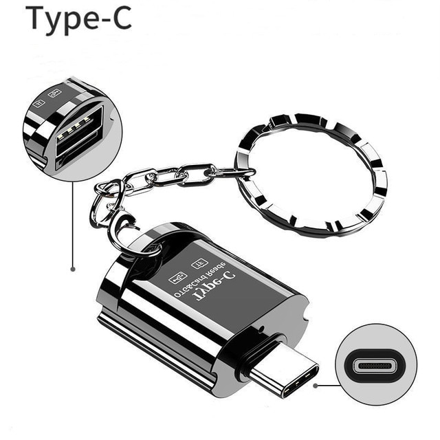 black Mini USB Type C Adapter TYPE-C To USB Converter USB To Type C ...