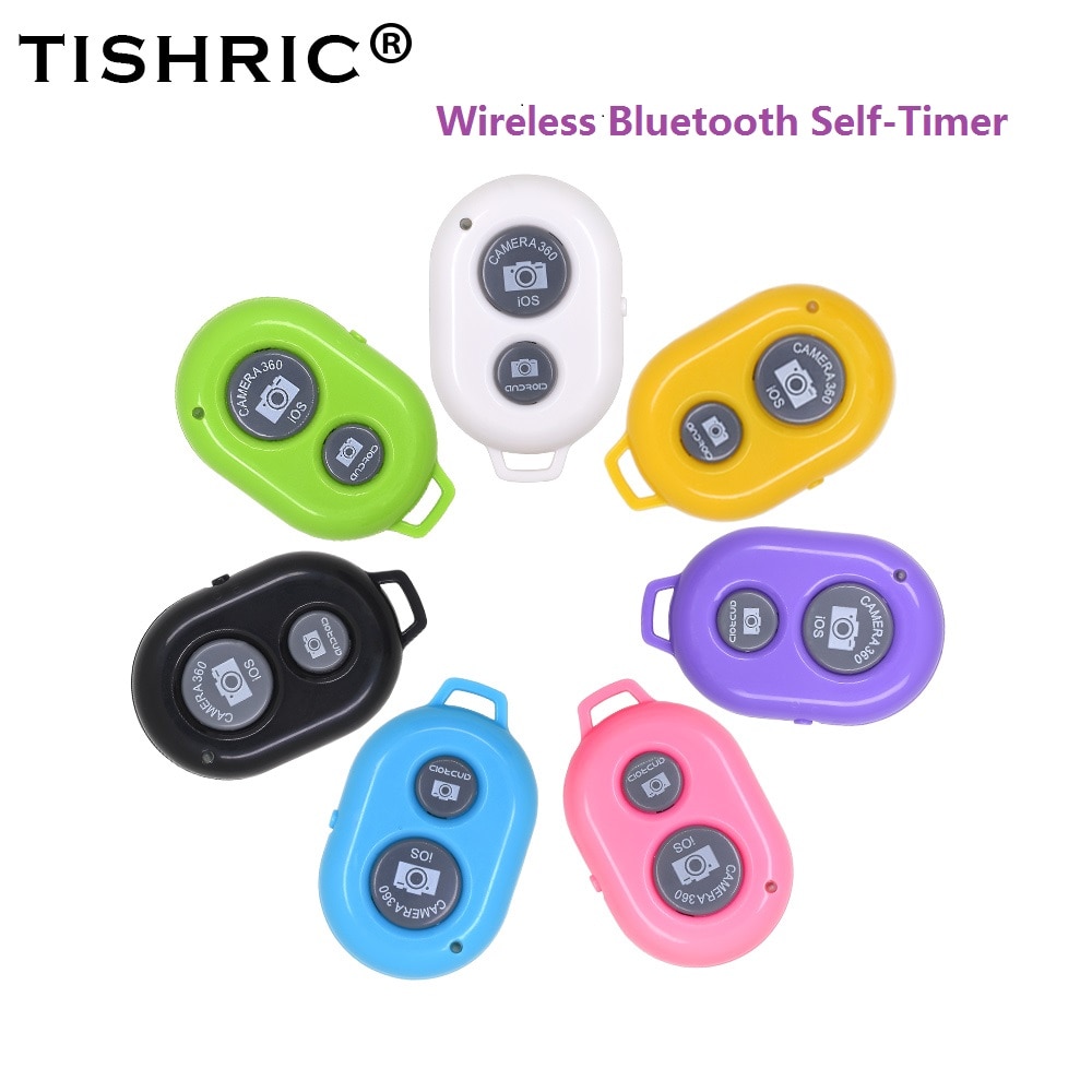 purple TISHRIC Wireless Bluetooth Self-Timer Support For Apple And Android Phone Remote Control ...