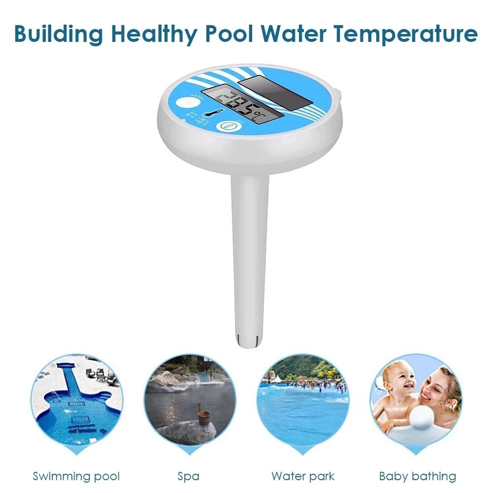 Floating Digital Pool Thermometer Solar Powered Outdoor Pool ...