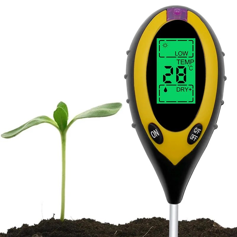 Portable Crops Measure Earth PH Four In One Soil Tester Temperature ...