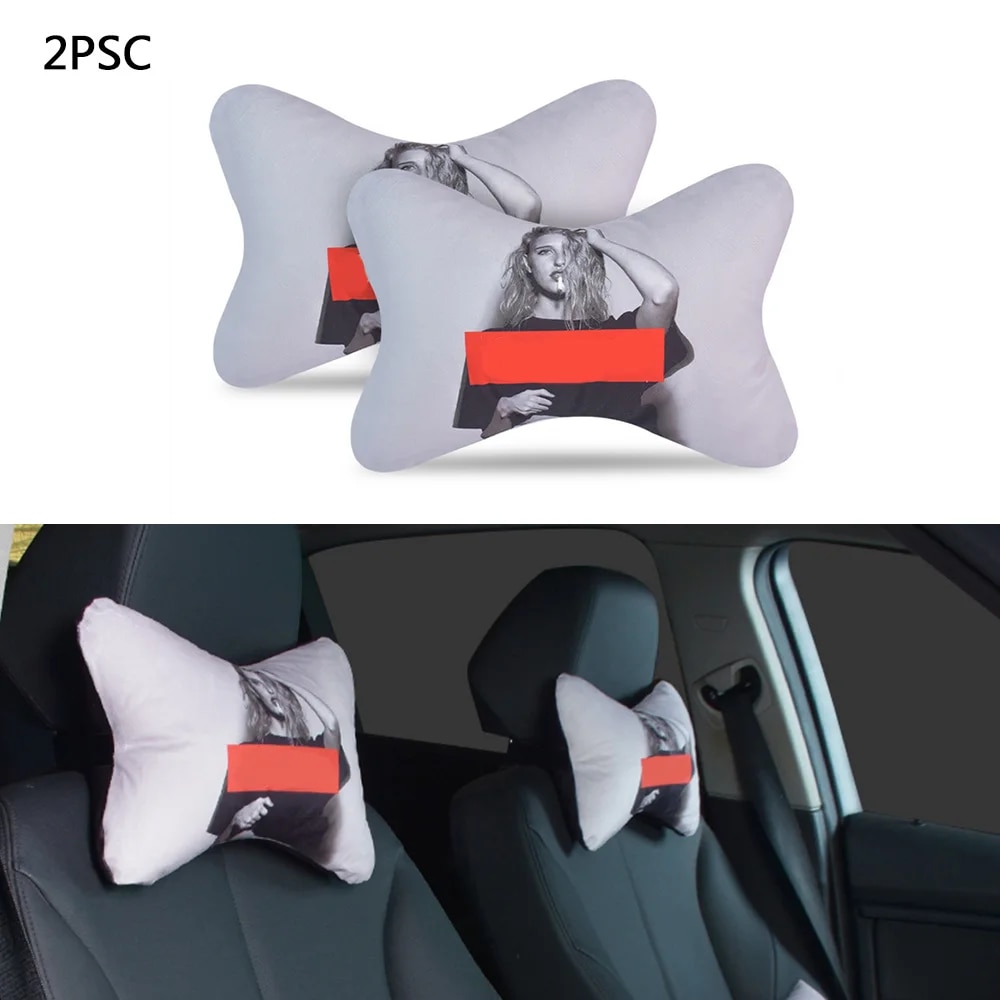 New Cute Increative Car Headrest Memory Cotton Car Seat Neck Pillow Funny Auto Neck Rest Cushion Pad Soft Travel Headrest