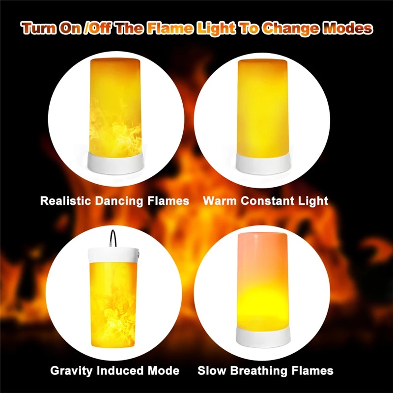 LED Flame Effect Fire Light Bulb Waterproof Outdoor Indoor Flickering ...