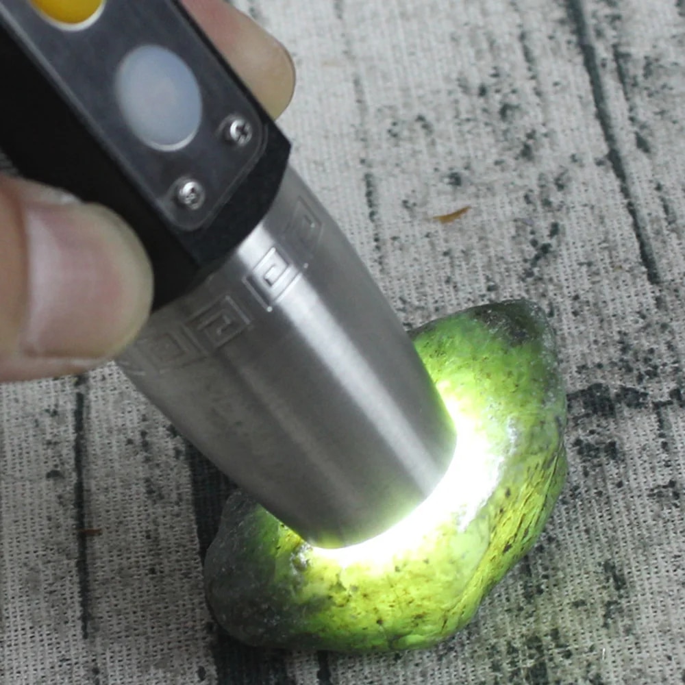 USB Charging Jade Identification Flashlight 3 Color Light Gem Jewelry Lamp Mini LED Torch ...