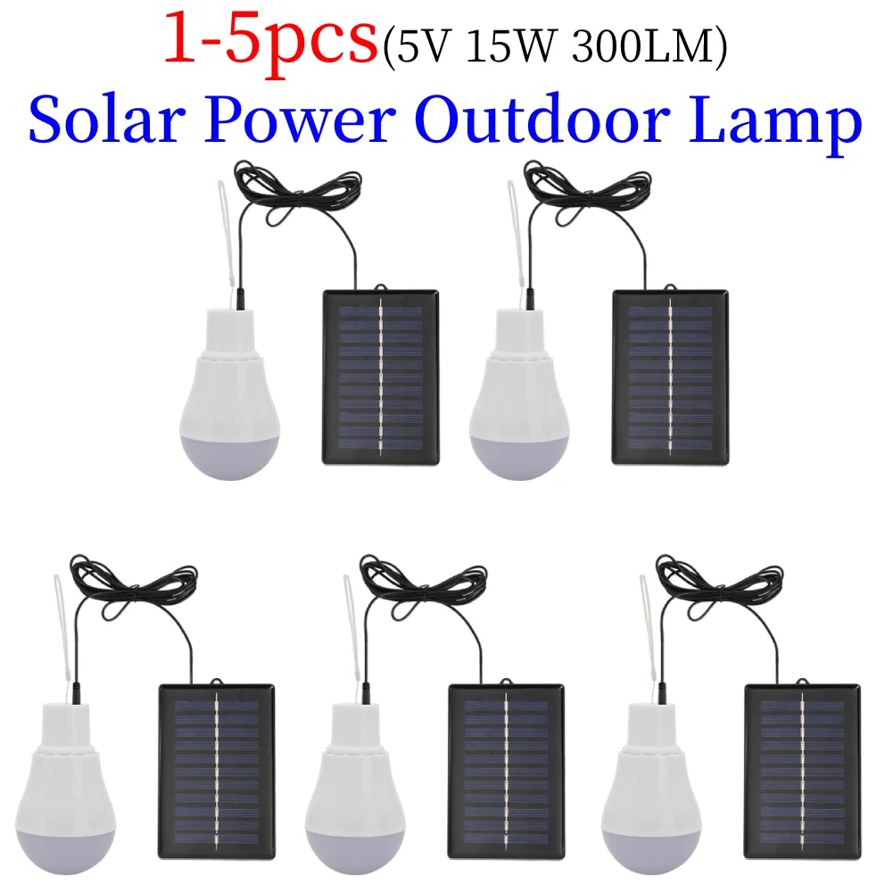 1-ortable Solar Power Panel Battery Charger 5V 15W 300LM Solar Lighting ...