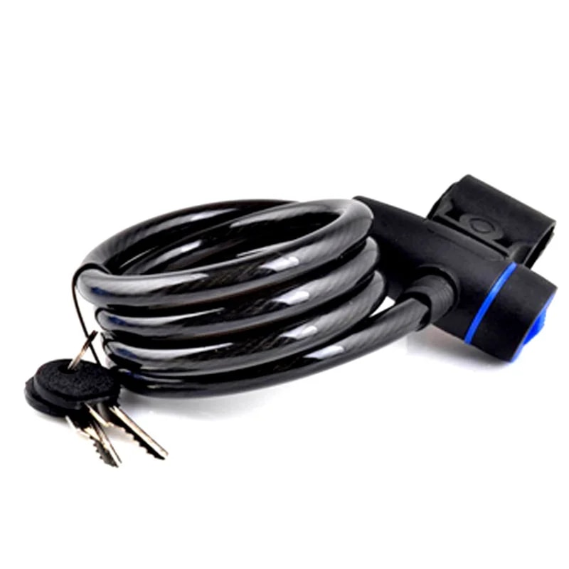 Theft Spiral Steel Cable Universal Protective Bicycle Lock Stainless ...