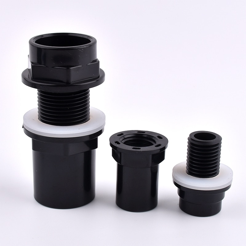 I.D 20~50mm Black PVC Pipe Aquarium Thicken Fish Tank Connector Water ...