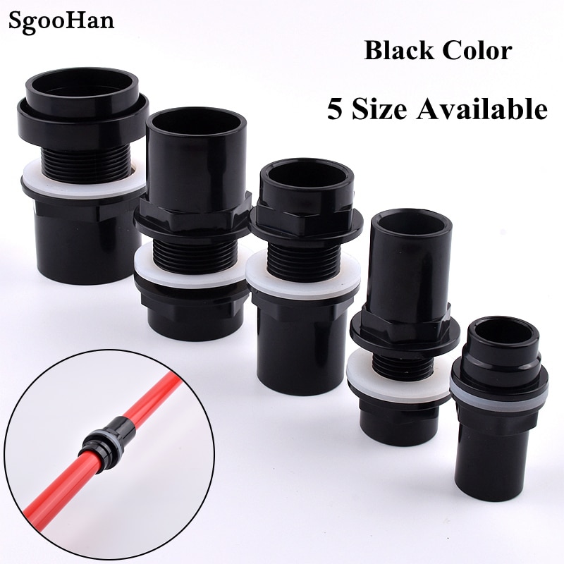 I.D 20~50mm Black PVC Pipe Aquarium Thicken Fish Tank Connector Water ...