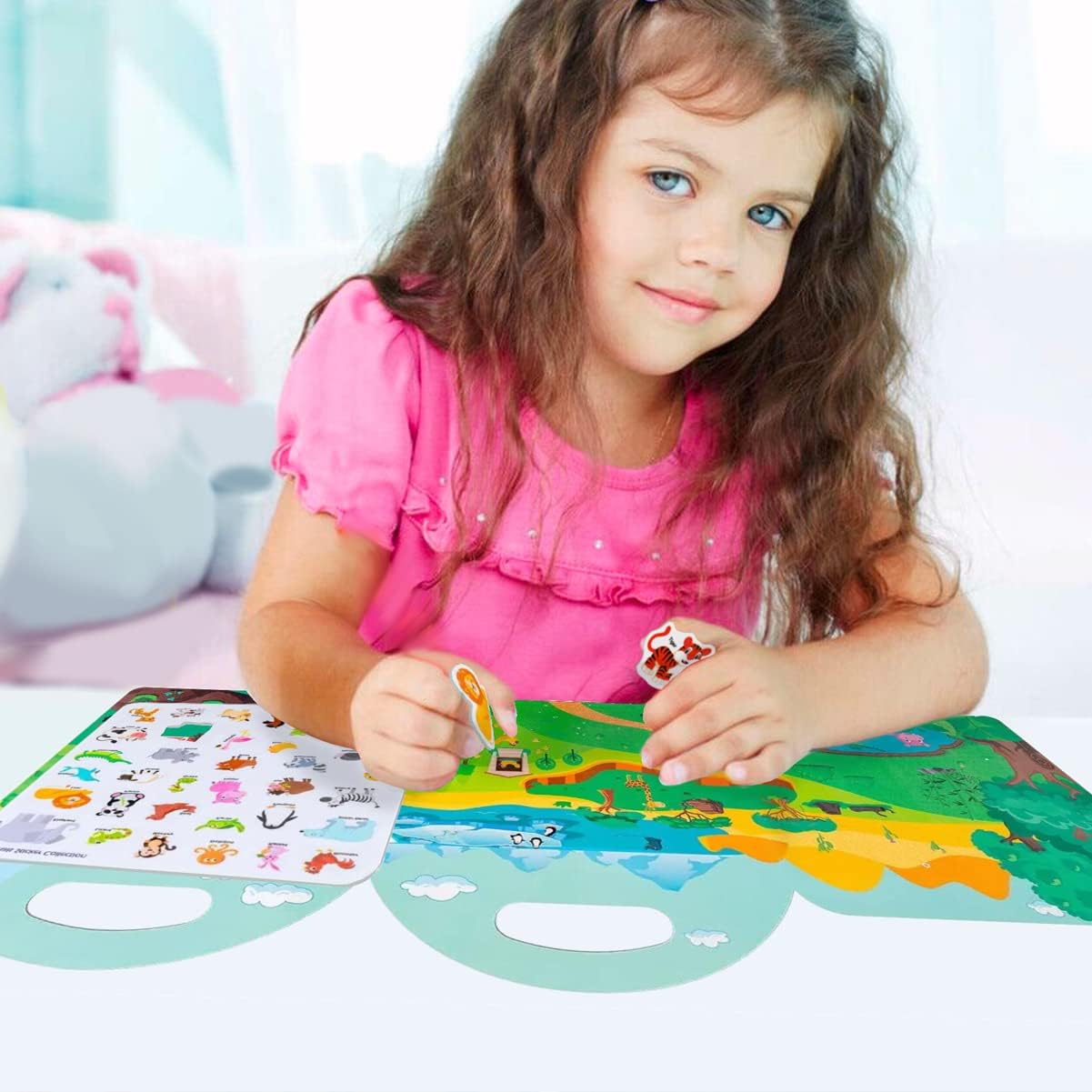 5 Sets Portable Jelly Quiet Busy Sticker Book, Vehicle & Animal & Ocean ...