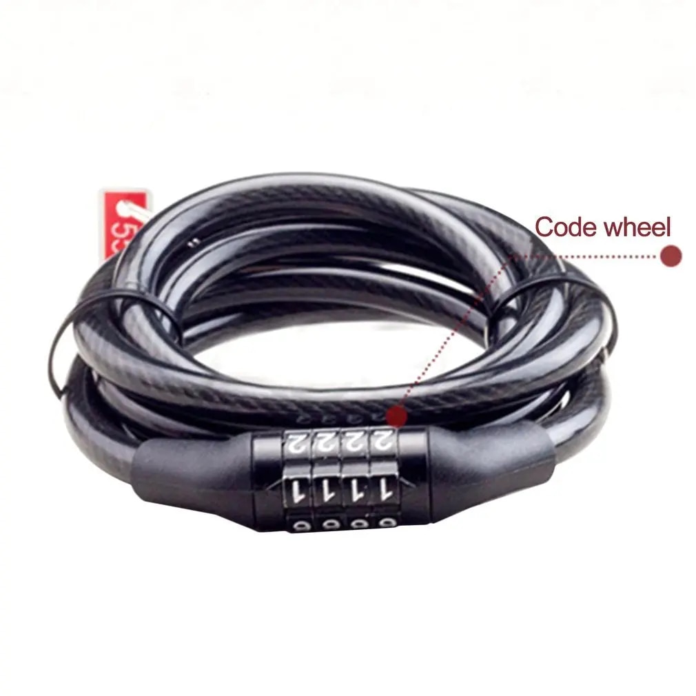 Bike Lock 4 Digit Code Combination Bicycle Lock Bicycle Security Lock ...