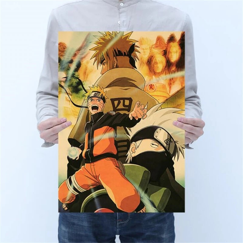 Classic Kakashi Figure Sasuke Neji Anime Poster Vintage Room Decor ...