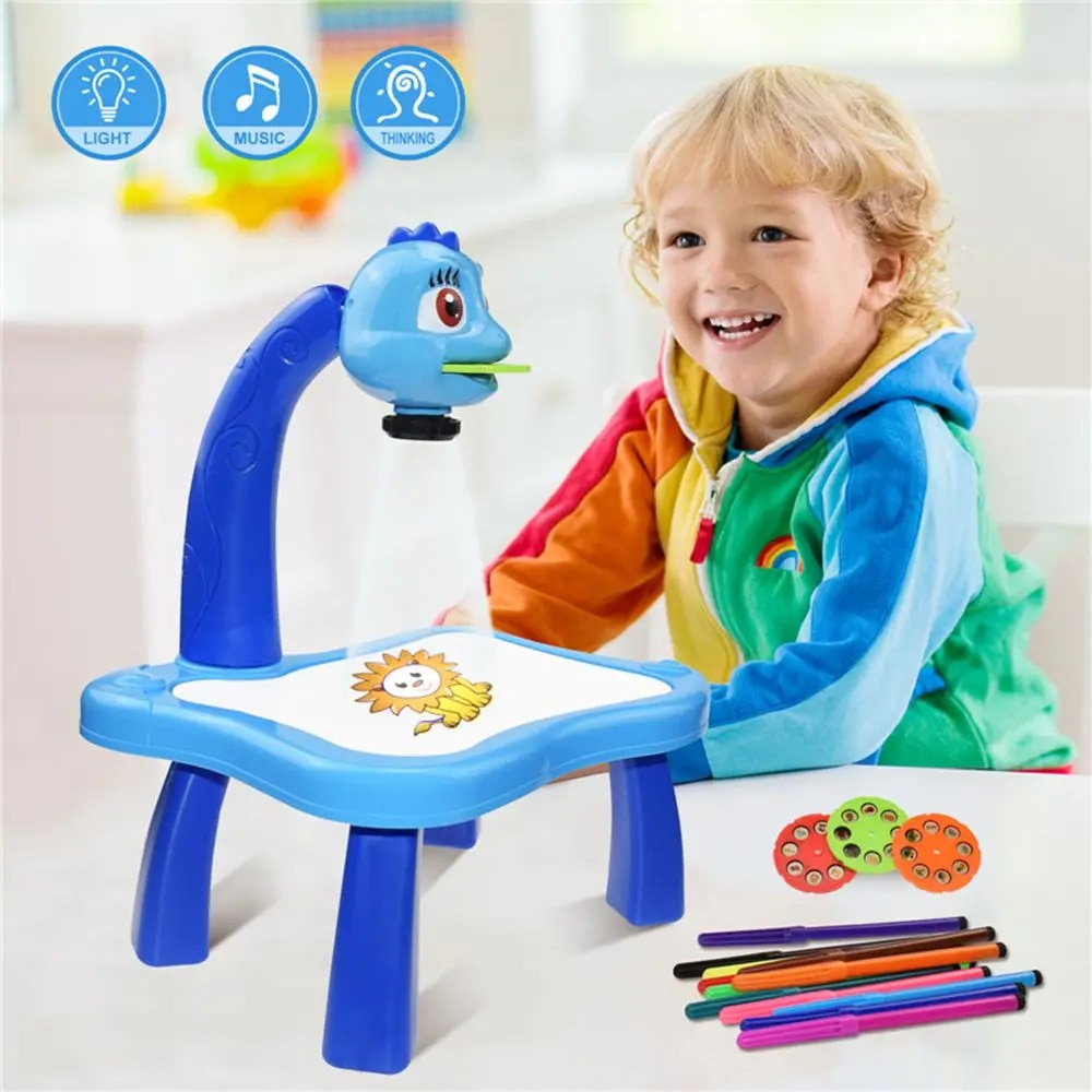 Kids Projector Drawing Table Painting Board Desk Multifunctional ...