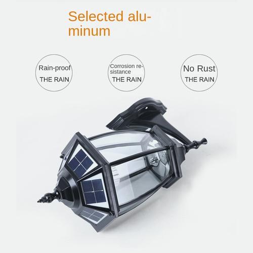 European Retro Led Solar Outdoor Wall Lamp Pub Villa Home Garden ...
