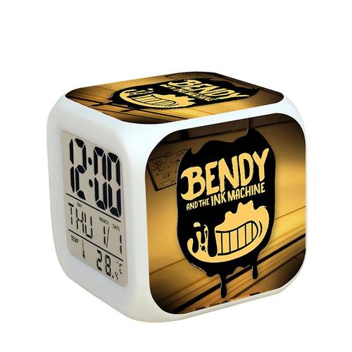 Digital Led Color Changing Thermometer Glowing Cube Alarm Clock Bendy ...