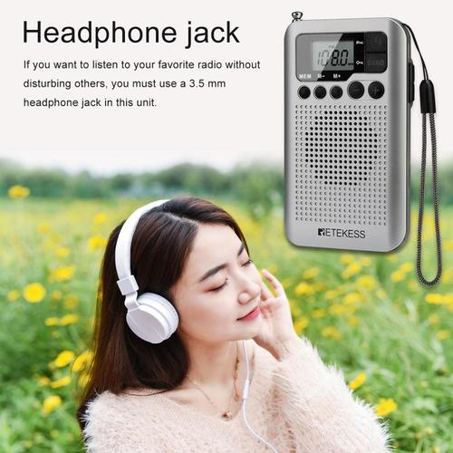 Portable FM AM Radio With LCD Display Digital Tuning Speaker Headphone ...